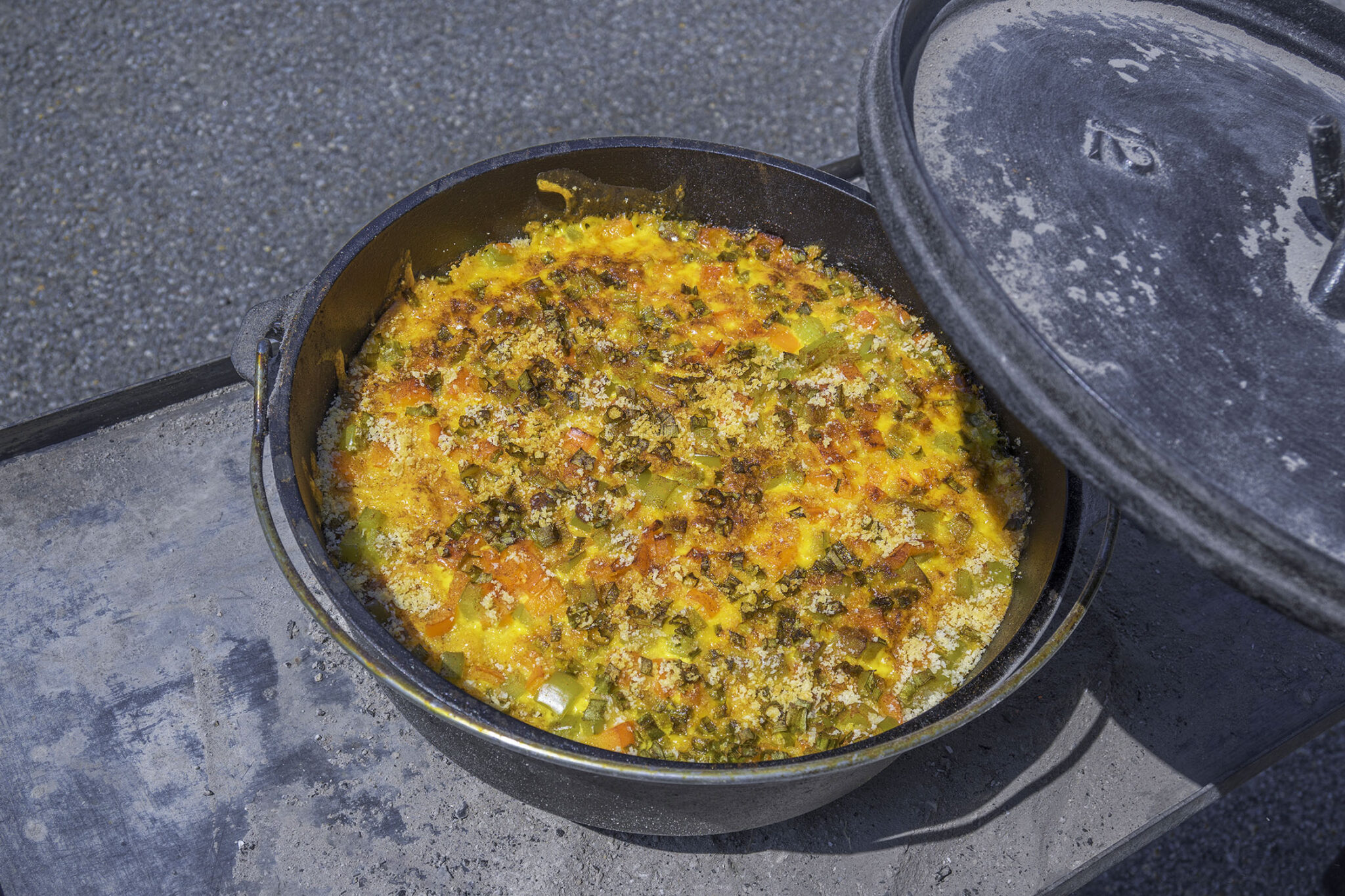 Spanish Rice & Chicken Casserole - Camp Cast Iron Dutch Oven